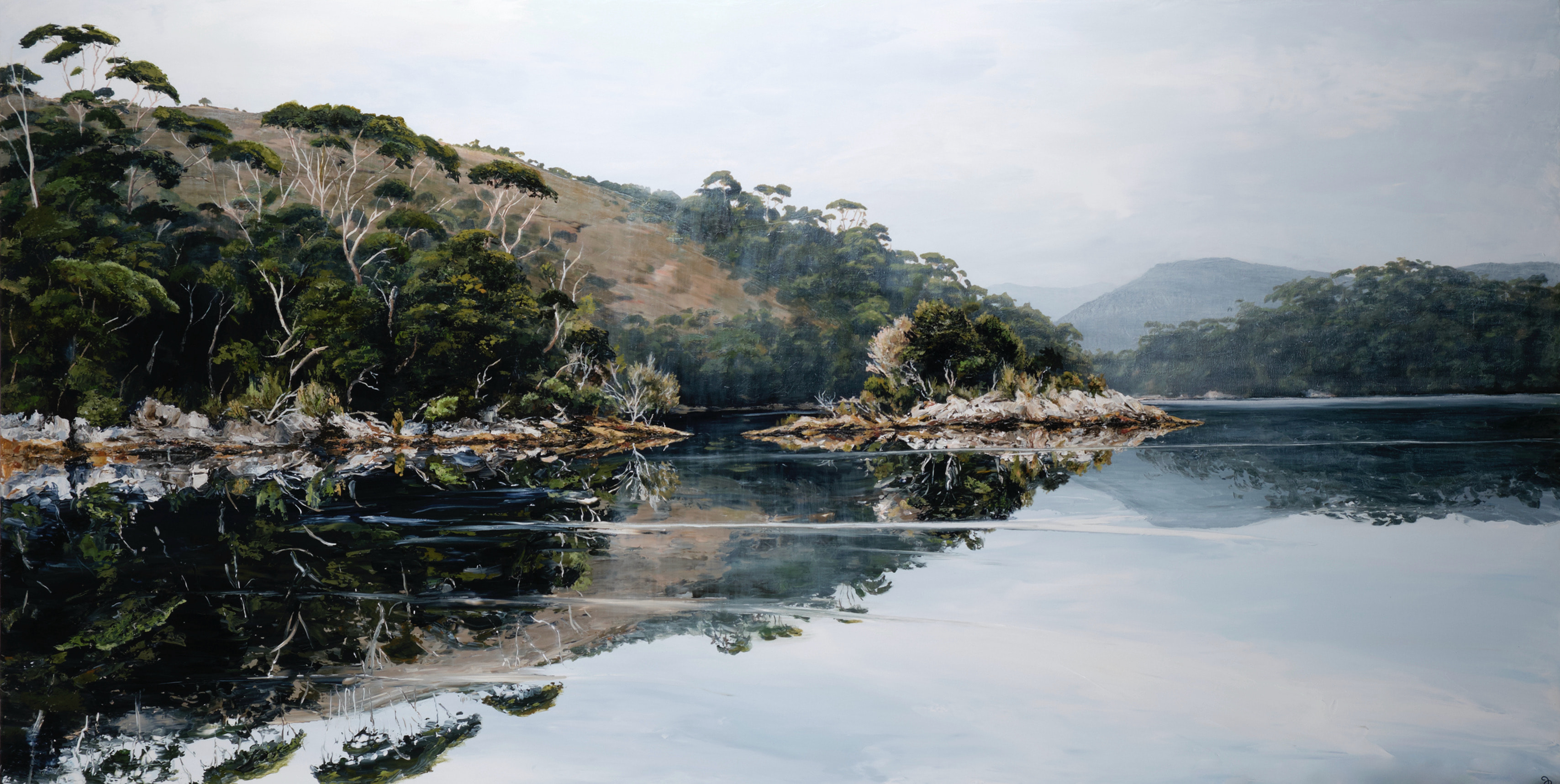Artist, Jennifer Riddle's painting 'Echoed Lands' 2021